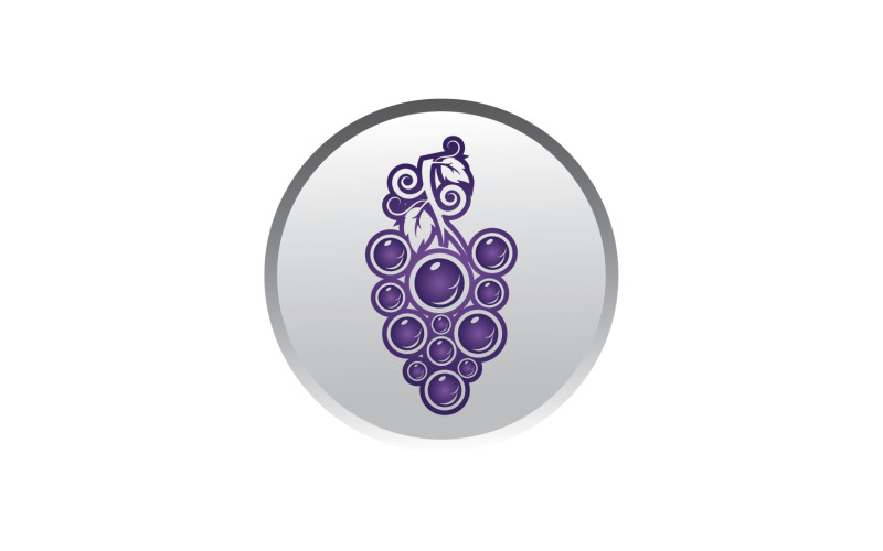 Grape fruits fresh icon logo v86 #357016 - TemplateMonster