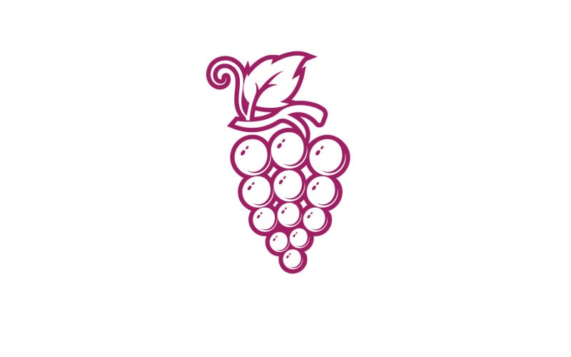 Grape fruits fresh icon logo v99 #357029 - TemplateMonster