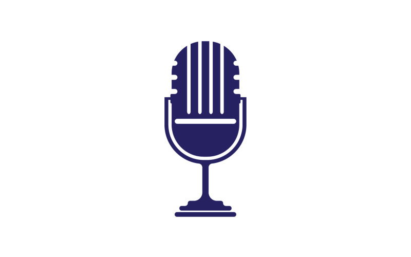 Logo de modèle vectoriel dicône de podcasat de micro v10