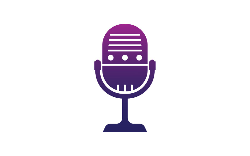 Mic podcasat icon vector template logo v21 - TemplateMonster