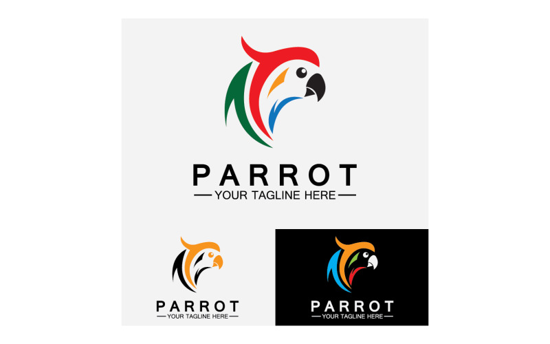 Bird Parrot head logo vector v11 #357109 - TemplateMonster