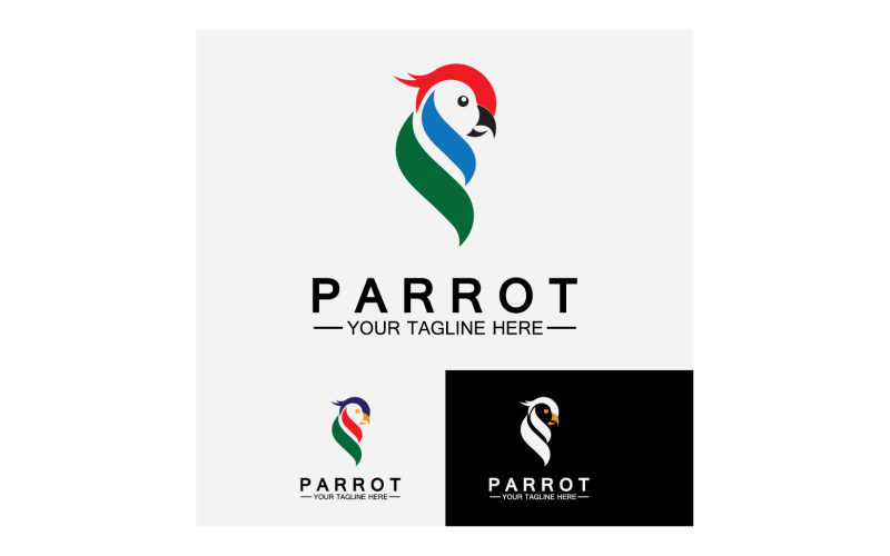 Bird Parrot head logo vector v22 #357111 - TemplateMonster