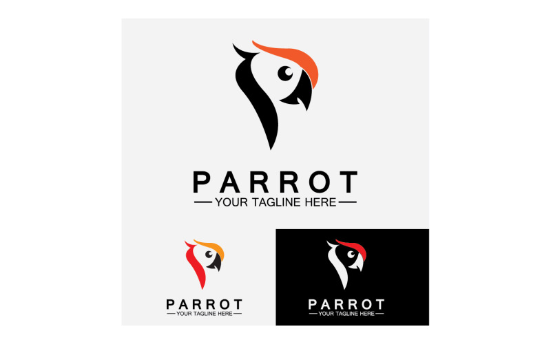 Bird Parrot head logo vector v24 #357125 - TemplateMonster