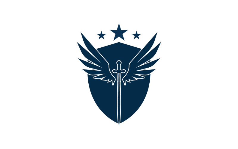 Sword and shield and wing icon logo v10 - TemplateMonster
