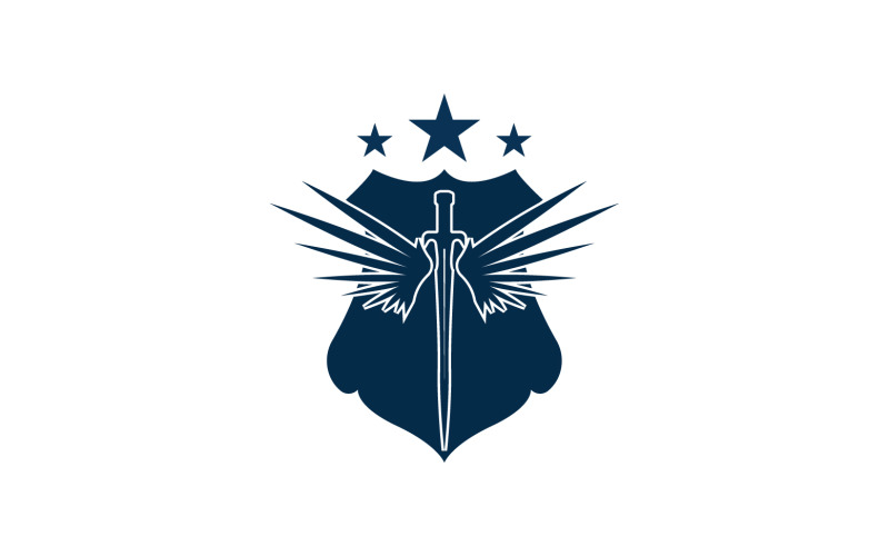 Sword and shield and wing icon logo v16 - TemplateMonster