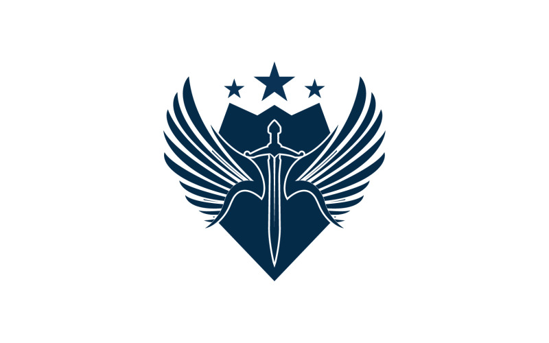 Sword and shield and wing icon logo v4 - TemplateMonster