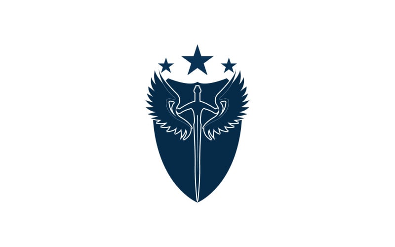 Sword and shield and wing icon logo v6 - TemplateMonster