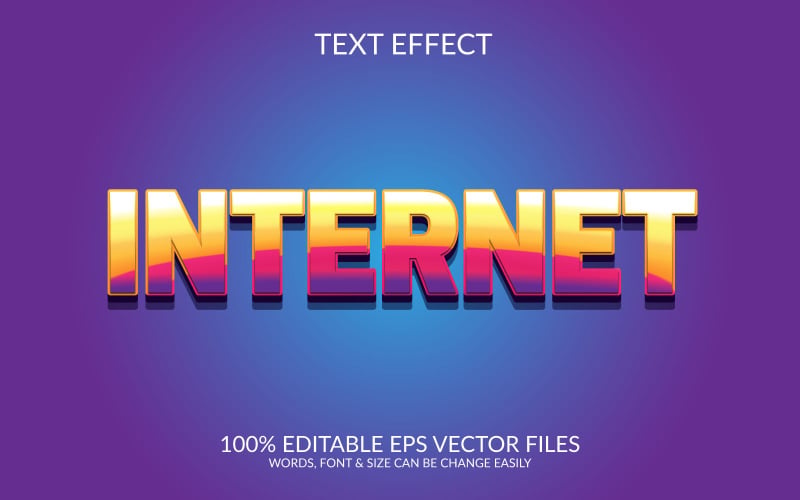 Journée mondiale de l'Internet Modèle d'effet de texte Eps vectoriel ...