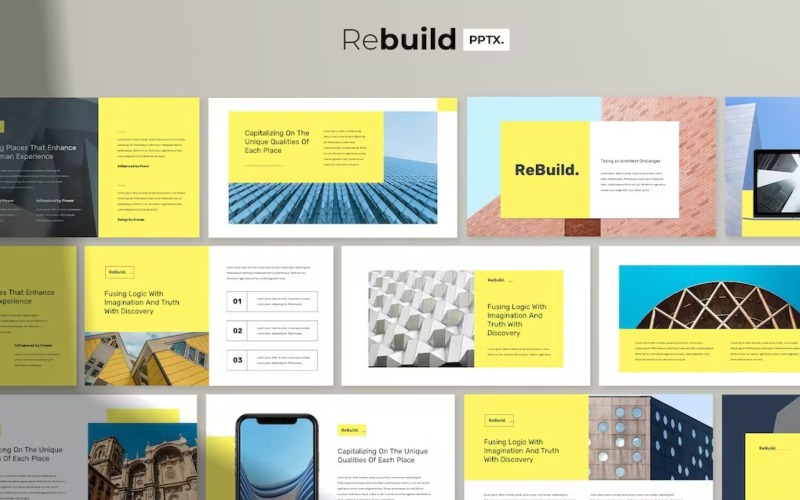 Reconstruire - Modèle Powerpoint moderne - TemplateMonster