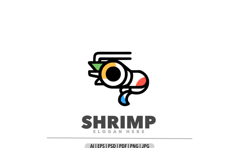Shrimp line simple design logo #357661 - TemplateMonster