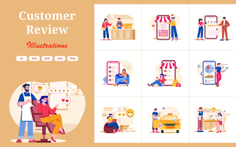 M487_ Customer Review Illustration Pack - TemplateMonster