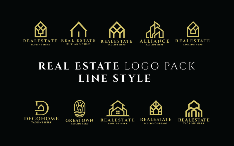 Real Estate Logo Pack Line Style #357870 - TemplateMonster