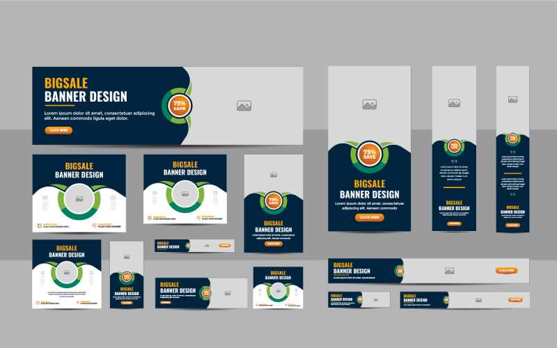 Web banner layout set or business web banner design layout