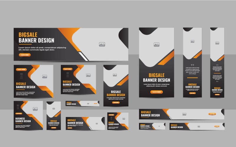 Web banner layout set or business web banner design