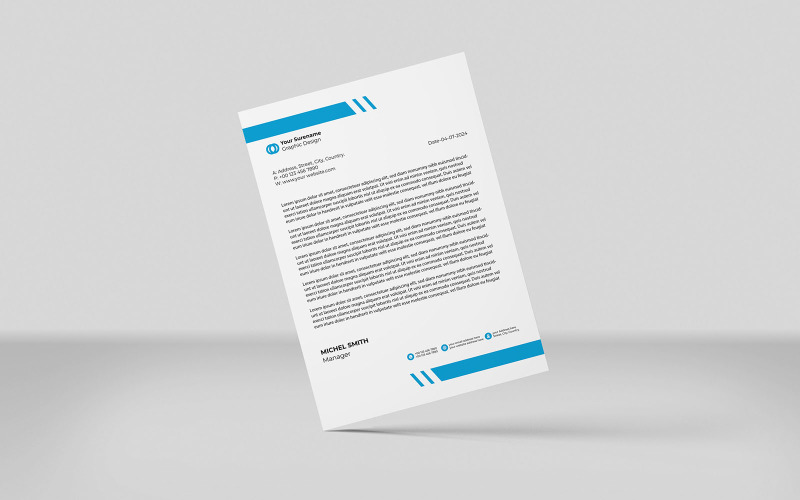 Company Letterhead Design Free_V_180 - TemplateMonster