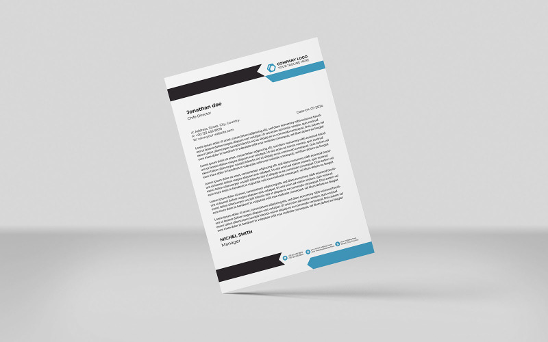 Creative Letterhead Template Free_V_180 - TemplateMonster