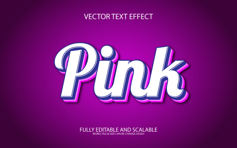 Pink 3D Editable Vector Eps Text Effect - TemplateMonster