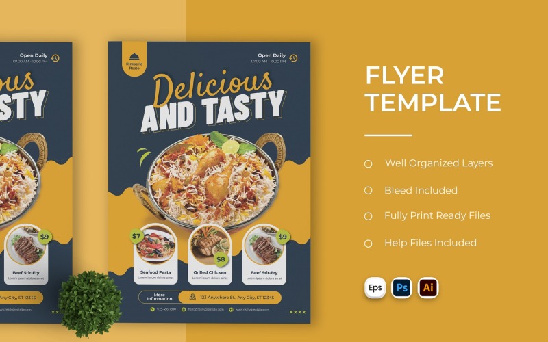 Lezzetli Menü El İlanı Şablonu #358049 - TemplateMonster