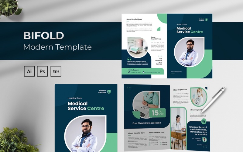 Medical Service Bifold Brochure #358019 - TemplateMonster