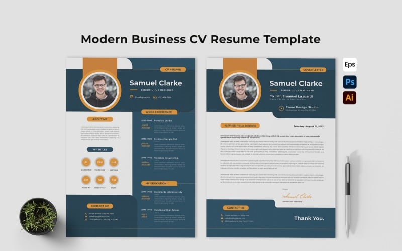 Modern Business Resume Template #358043 - TemplateMonster