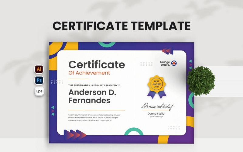 Modern Creative Style Certificate #358033 - TemplateMonster