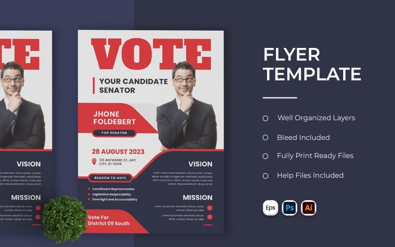Vote Senator Flyer Template #358050 - TemplateMonster