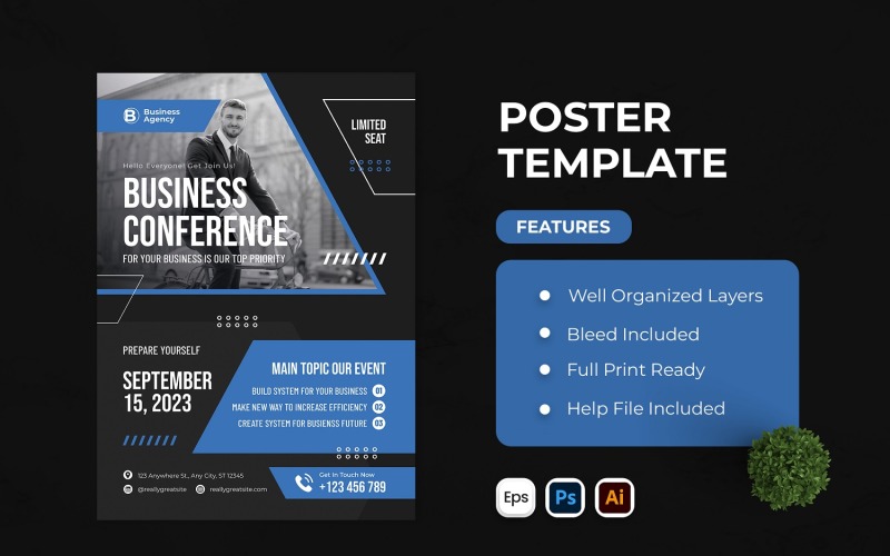 Business Conference Poster #358159 - TemplateMonster