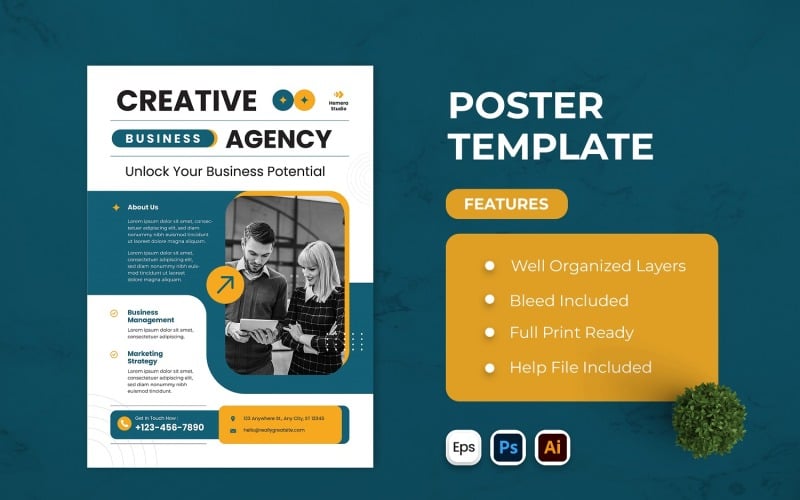 Creative Business Agency Poster #358157 - TemplateMonster