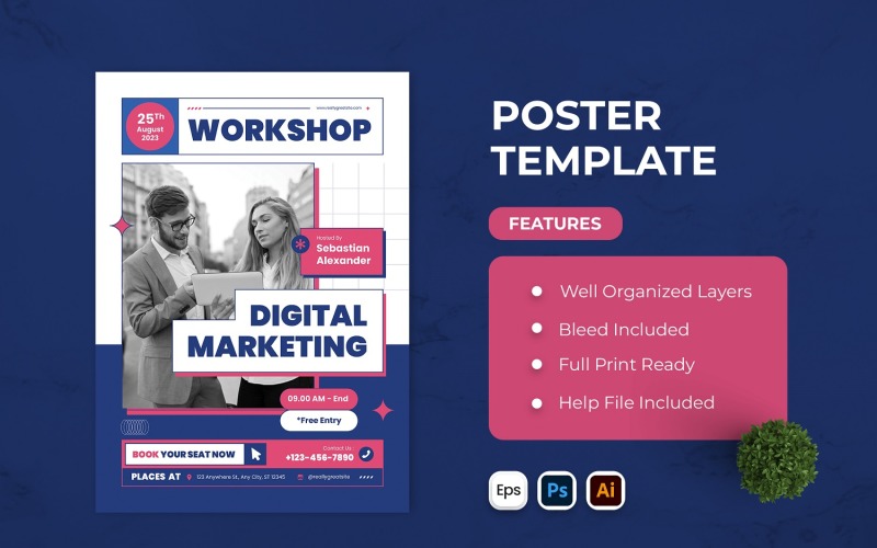 Digital Workshop Poster Template #358160 - TemplateMonster