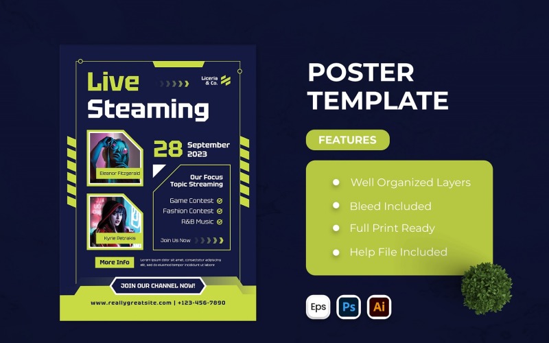 Live Streaming Music Poster #358158 - TemplateMonster