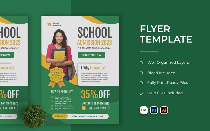 Modèle de Flyer de collège d'éducation - TemplateMonster