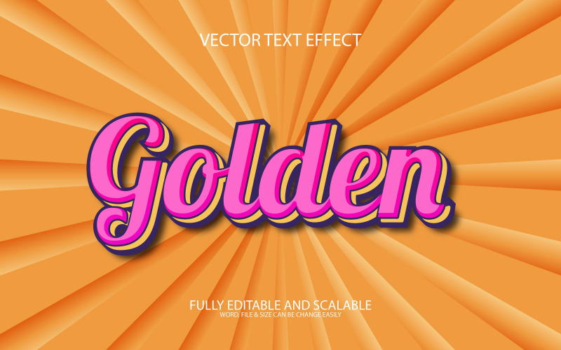 Golden 3D Editable Vector Eps Text Effect - TemplateMonster