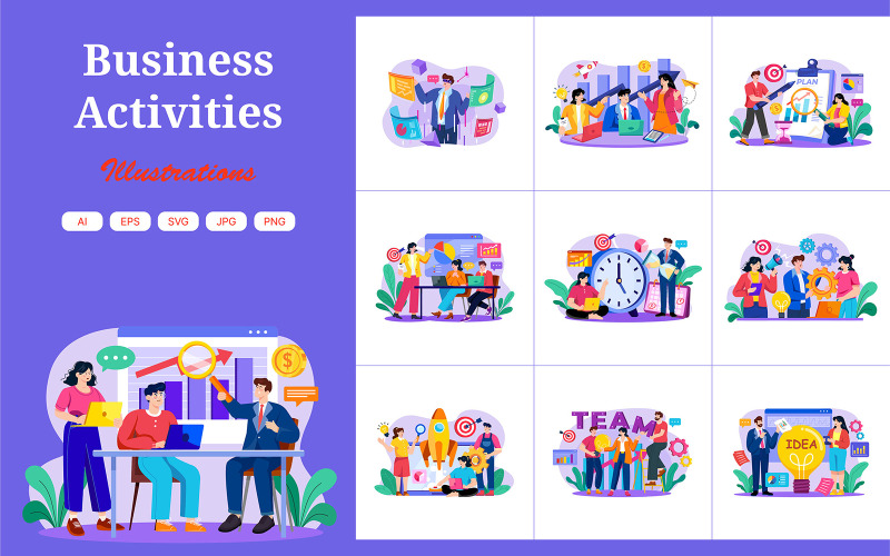 M580_ Business Activities Illustration Pack - TemplateMonster