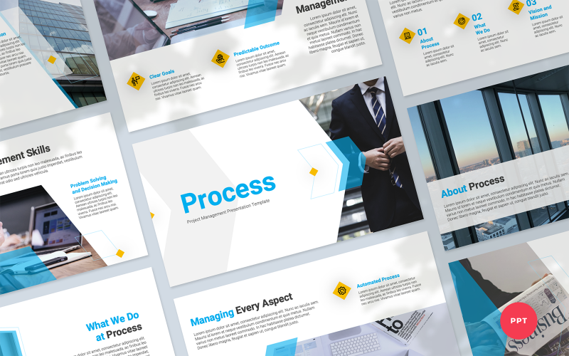 Processo - Modelo de PowerPoint de apresentação de gerenciamento de ...