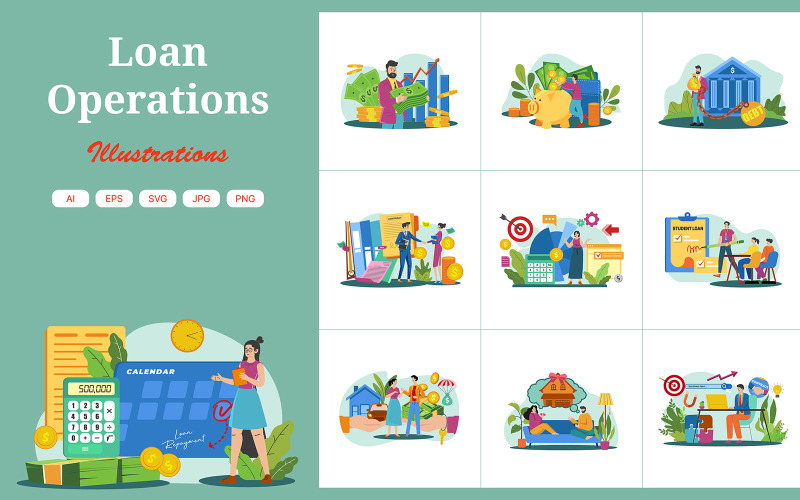 M601_Loan Operations Illustration Pack 2 - TemplateMonster