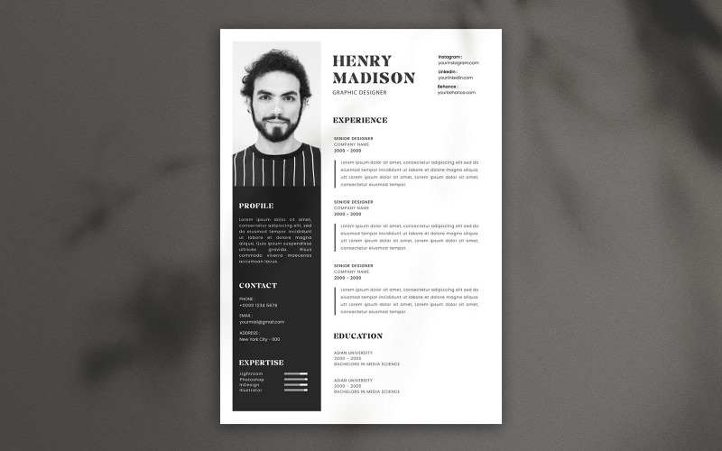 Elegant Resume / CV Template 02 #358995 - TemplateMonster