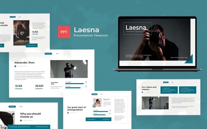 Laesna - Photography PowerPoint Template - TemplateMonster
