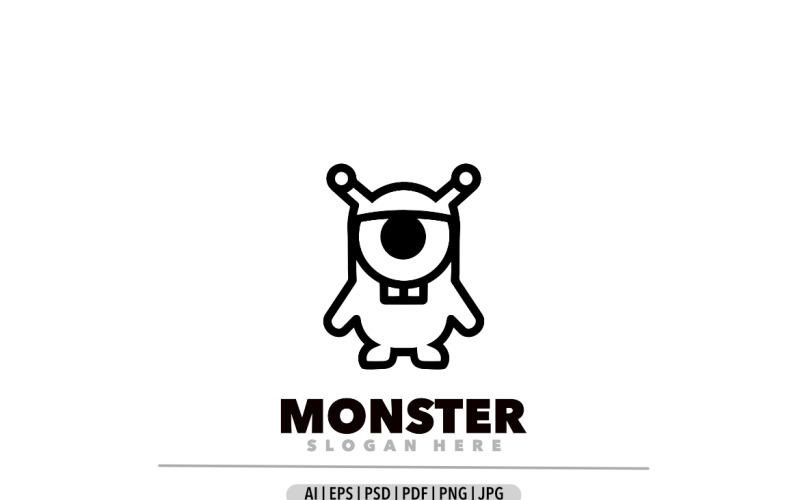 Monster line art design template logo - TemplateMonster