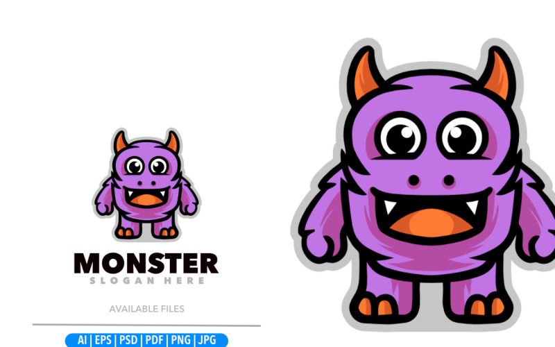 Monster purple design logo template #359115 - TemplateMonster