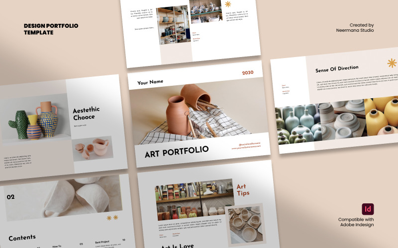 Modelo de portfólio de arte minimalista - TemplateMonster