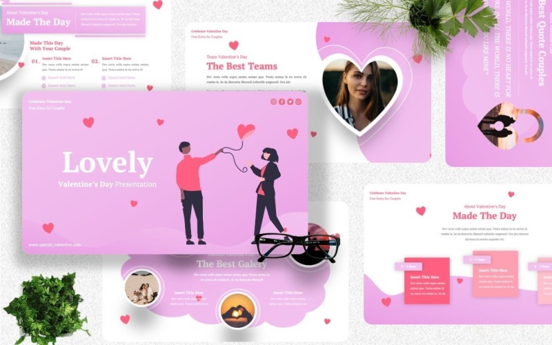 Adorável - modelo de Powerpoint do Dia dos Namorados