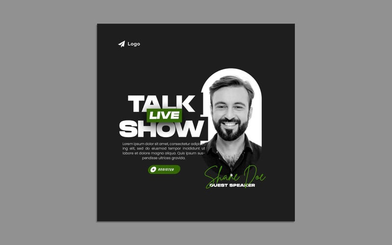 Talk Show Social Media Post Design Template - TemplateMonster