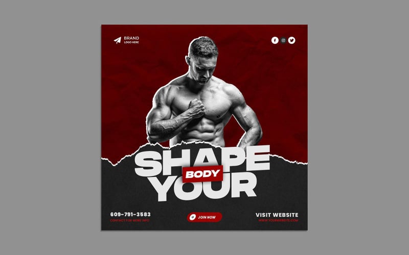 Fitness Gym Social Media Story Template - TemplateMonster