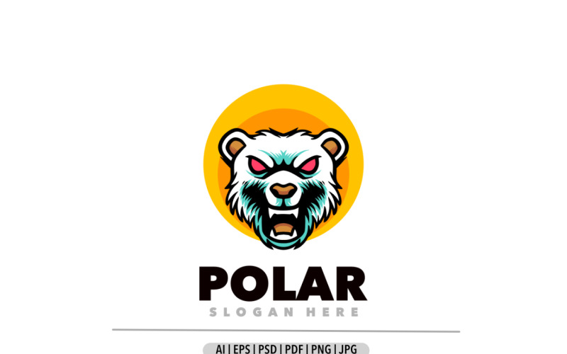 Illustration du modèle de conception de logo de mascotte polaire
