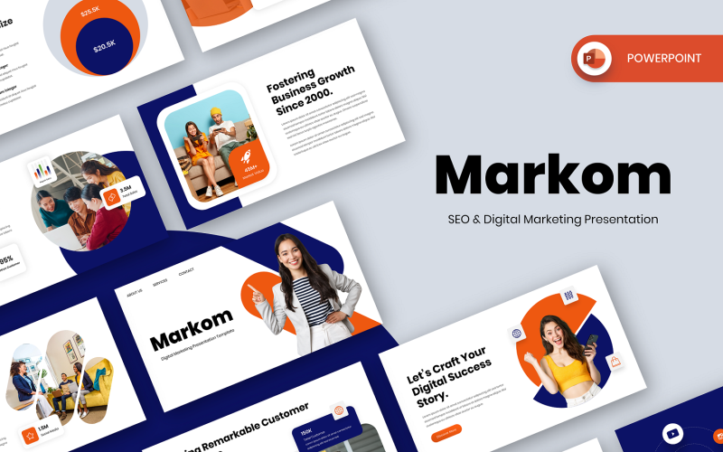 Markom — SEO i marketing cyfrowy PowerPoint - TemplateMonster