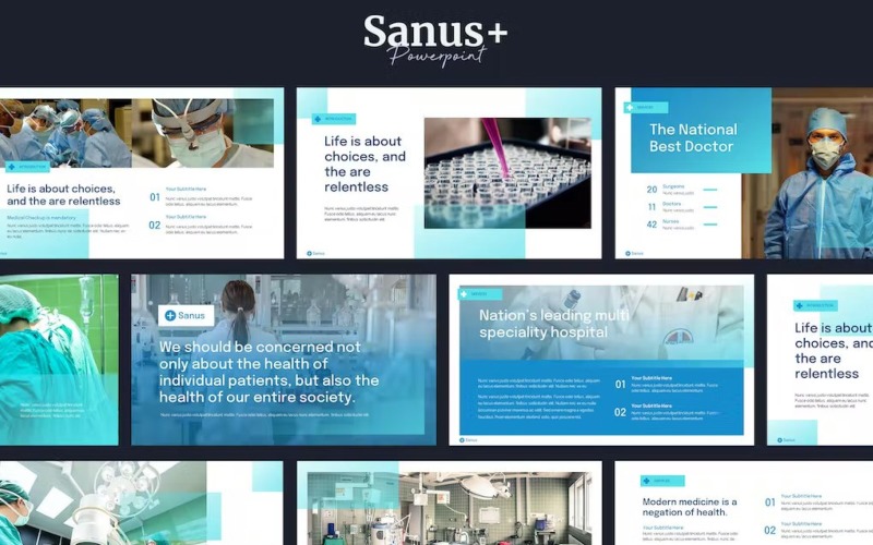 Sanus - Powerpoint sur le thème médical - TemplateMonster