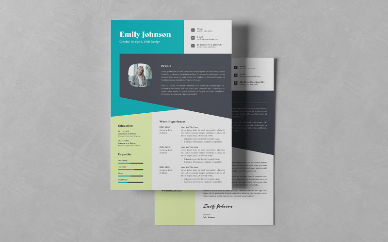 Resume/CV PSD Design Templates Vol 184 - TemplateMonster
