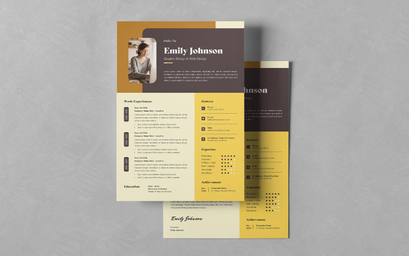 Resume/CV PSD Design Templates Vol 185 - TemplateMonster