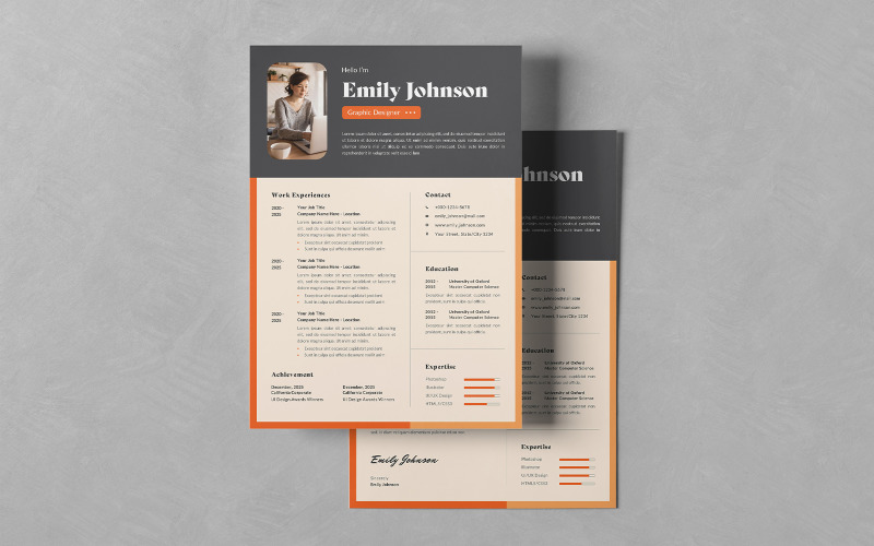 Resume/CV PSD Design Templates Vol 187 - TemplateMonster