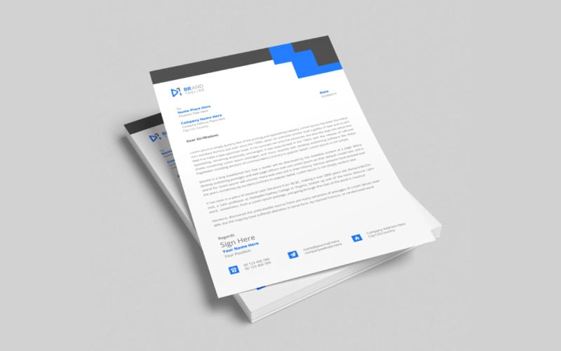 Clean business letterhead design template - TemplateMonster